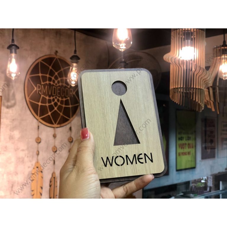 BẢNG WC, KT: 100*150mm Gỗ MDF phủ melamine 2 màu tương phản - PMVdecor